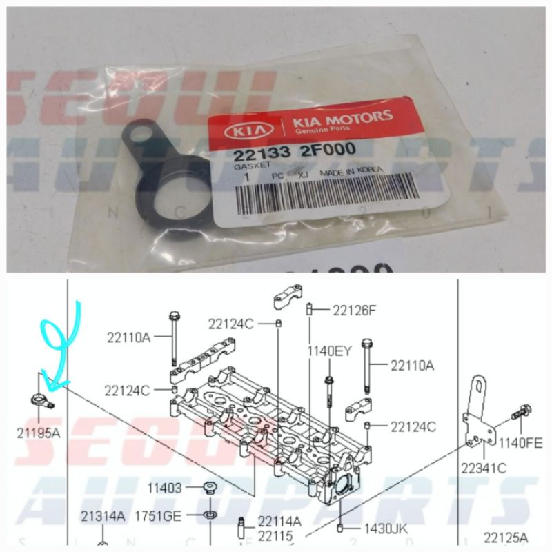 Gasket - CYLINDER HEAD = Santafe CM.DM.TM / Tucson TL / Sorento UM ...