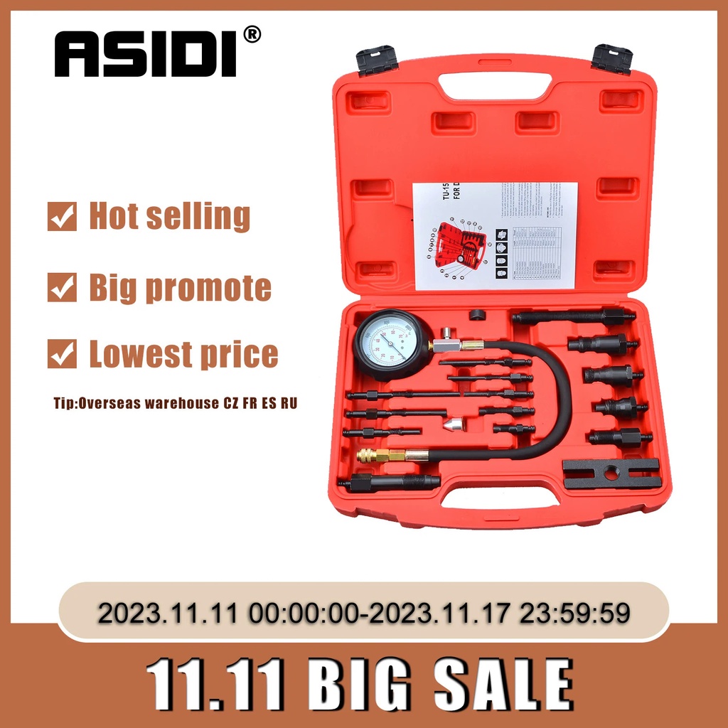 Professional Diesel Engine Cylinder Compression Tester Tool Kit Set ...