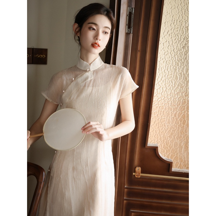 Women's Chinese-style improved cheongsam set, cool and refreshing ...