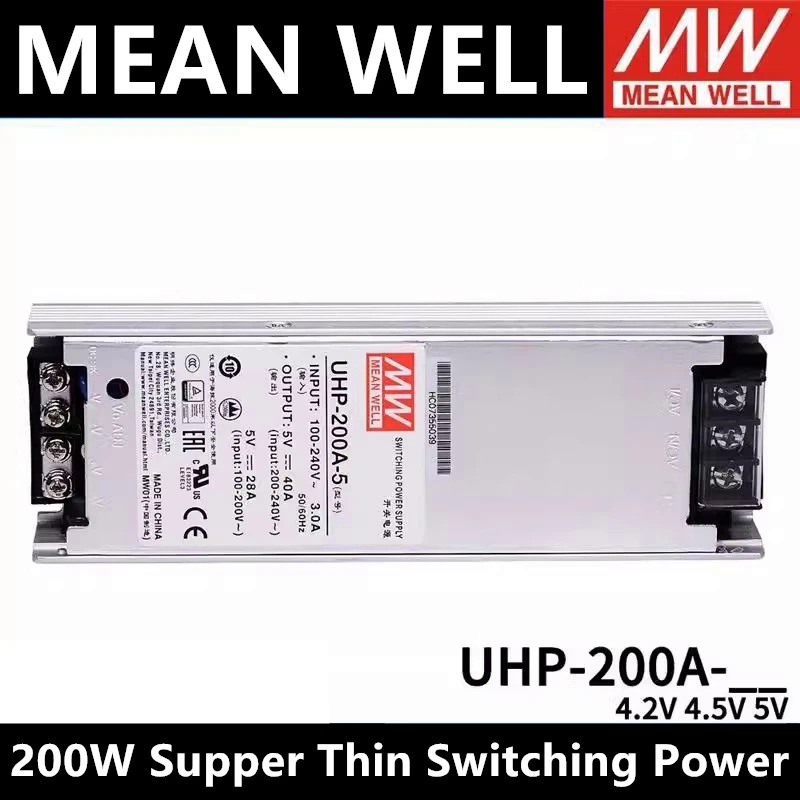 MEAN WELL UHP-200A-5 5V40A 200W Supper Thin Switching Power Supply for LED signage display ...