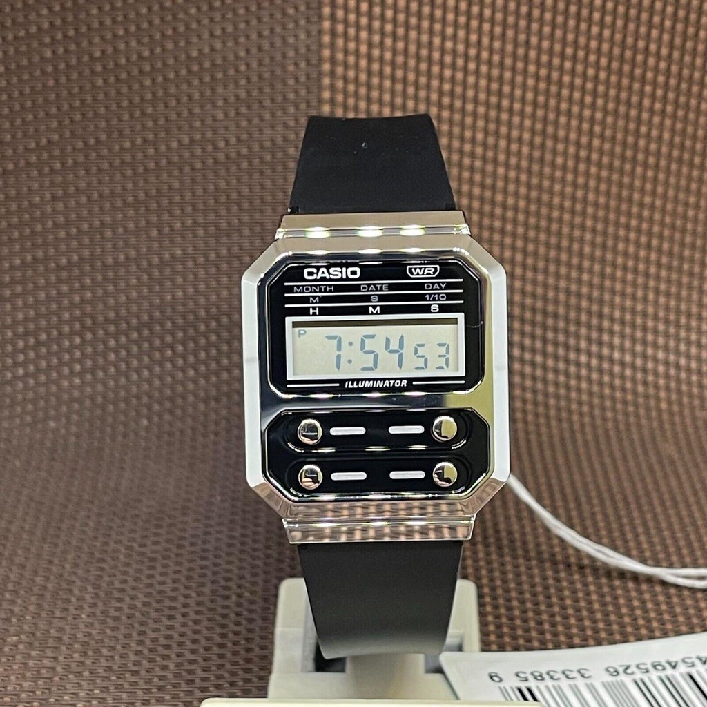 Casio A100WEF-1A Vintage Monochromatic Style Black Digital Unisex Fashion Watch | Shopee Malaysia