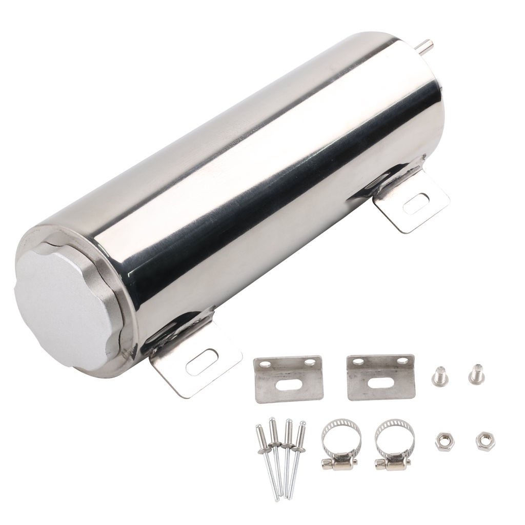 3x9 inch Universal Polished Stainless Steel Radiator Coolant Overflow ...