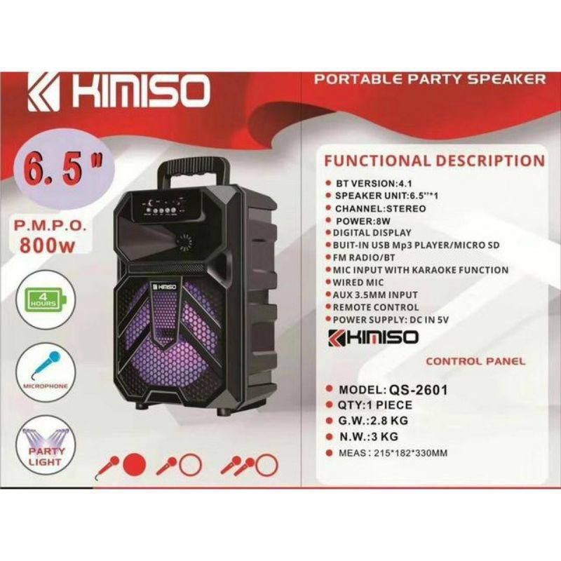 KIMISO PORTABLE PARTY SPEAKER 🔊 MODEL: QS-2601 | Shopee Malaysia