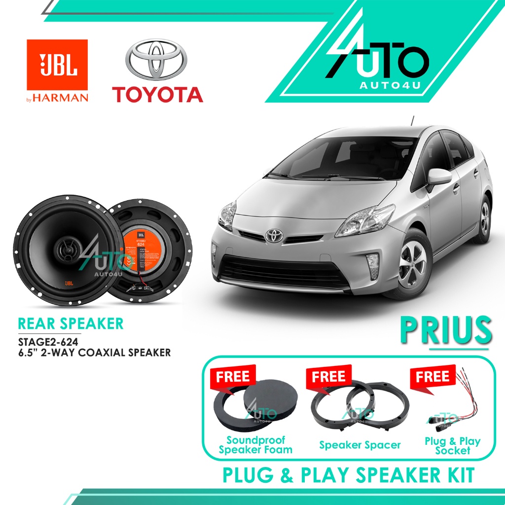 JBL Speaker Toyota Prius Plug & Play Car Speaker PNP Front Rear Car ...
