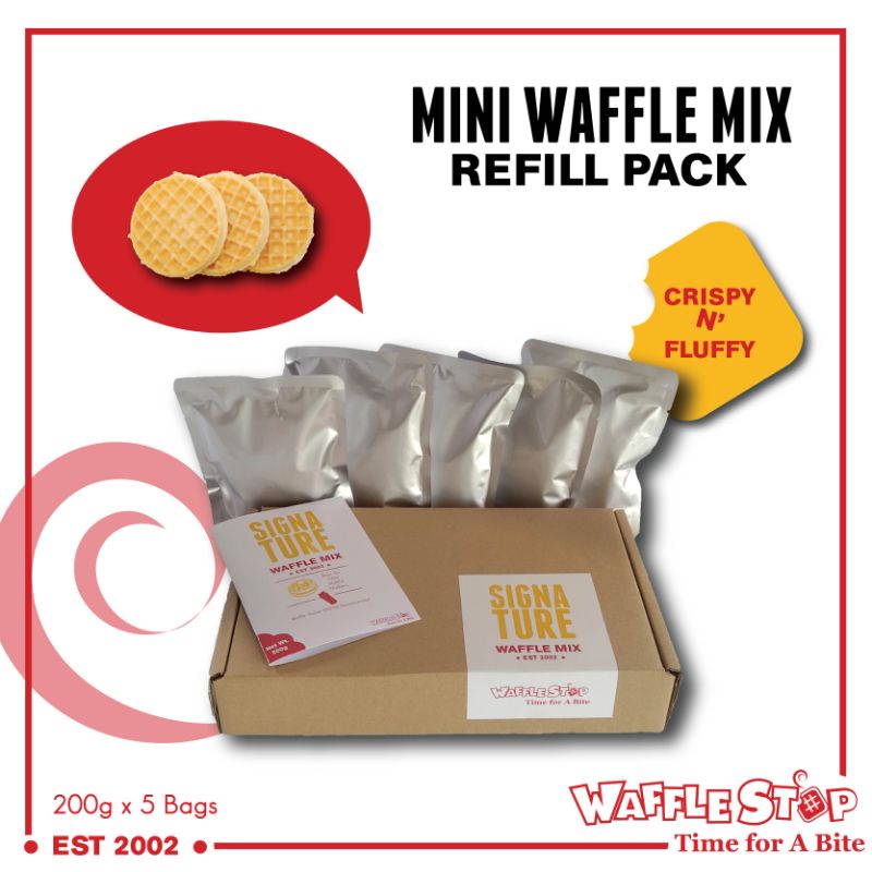 Mini Waffle Mix/Tepung Waffle Mini - 200g x 5 bags - Refill Pack ...