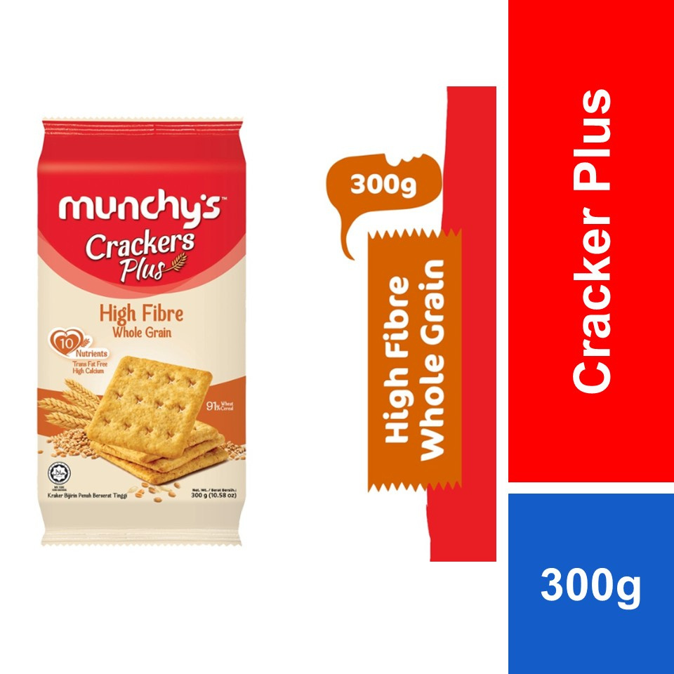 Munchy's Crackers Plus High Fibre Whole Grain 300g | Shopee Malaysia
