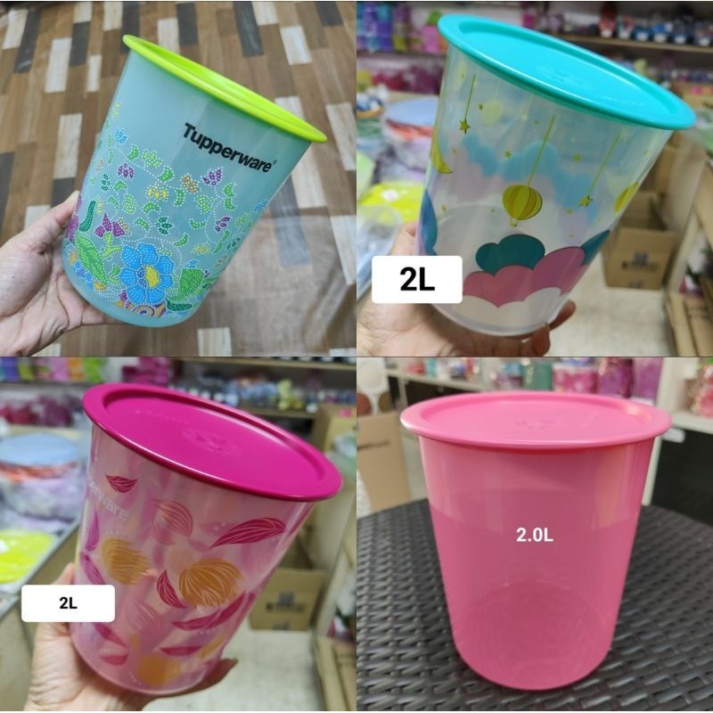 💖💖 Tupperware One Touch Canister Small (Petalz / Batik) 2L | Shopee ...