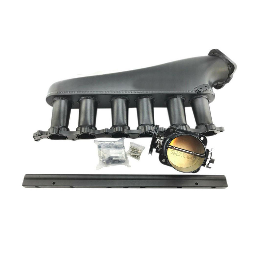 RB26DETT Engine Billet Intake Manifold 90mm with Fuel Rail and Ported ...