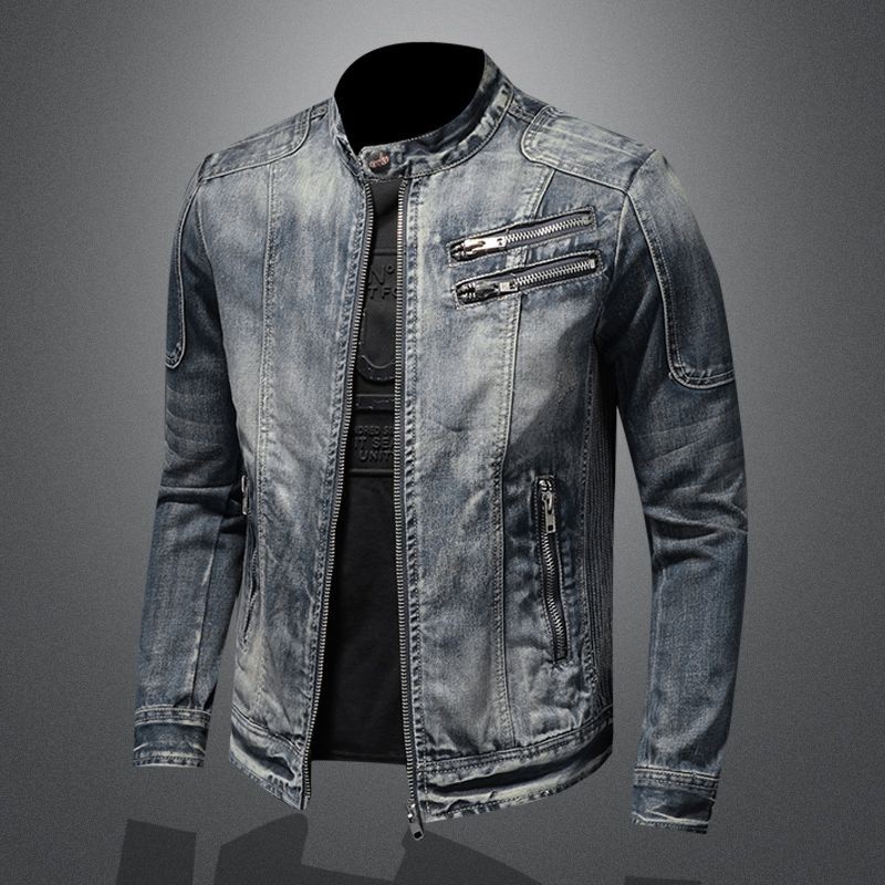 Marvel Venom Men's Denim Coat Casual Retro Large Standing Neck Zipper ...