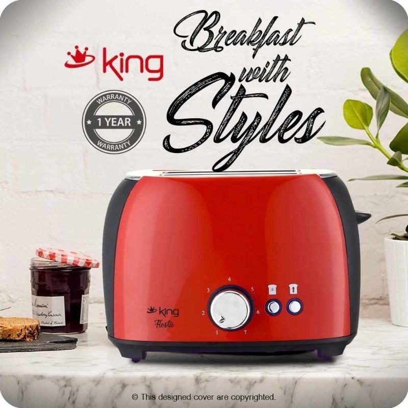 King Retro Colourful Design Bread Toaster 2 slice toaster bread ...