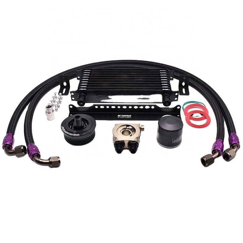 SK CUSTOM 10 Rows Oil Cooler Radiator Kit For Toyota REIZ RAV4 Engine ...