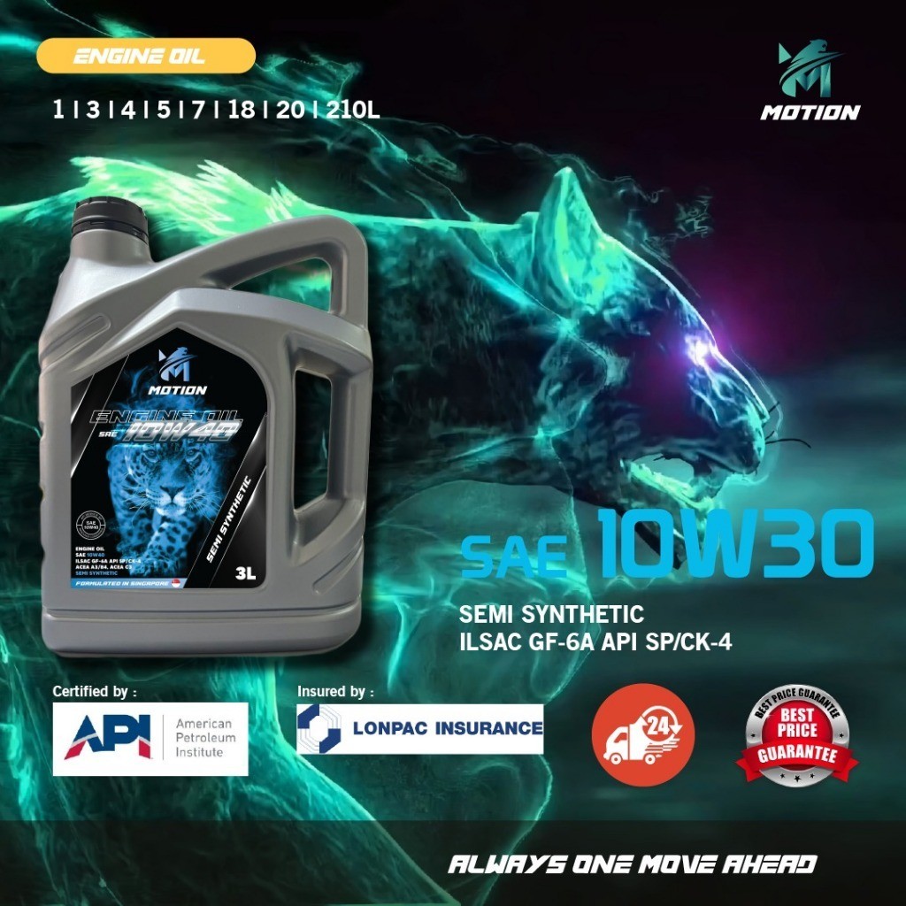 MOTION API SP Semi Synthetic Engine Oil Car Lubricant (10W40/3L/4L) | Shopee Malaysia