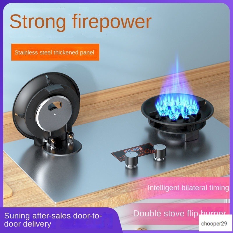 hot new Stove Stainless steel Hob Cooker Double Burner Easy Clean Stove ...