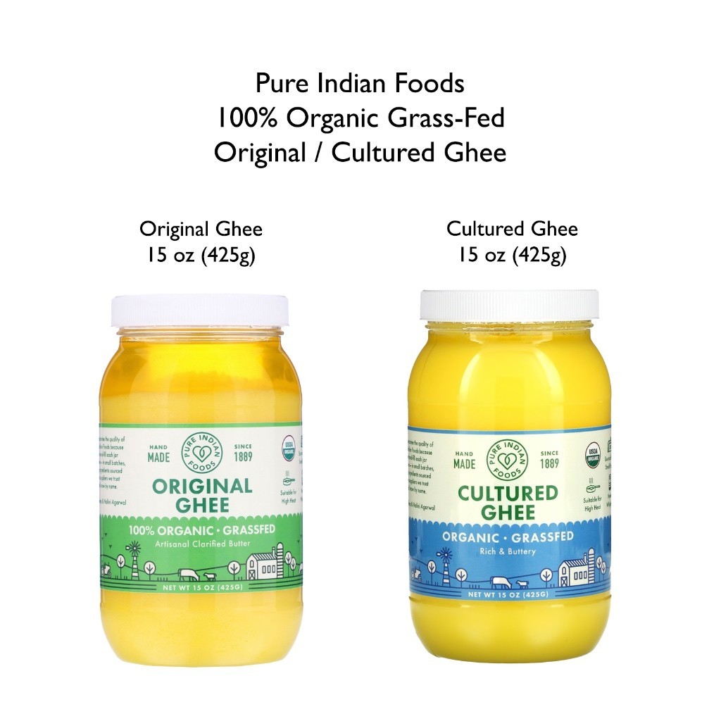 ️ Pure Indian Foods, 100% Organic Grass-Fed Original Ghee / Cultured ...