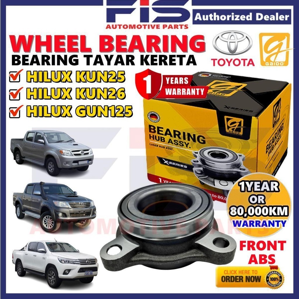 FIS Gaido Front Wheel Bearing Hub Toyota Hilux GUN125 GUN126 KUN25 ...