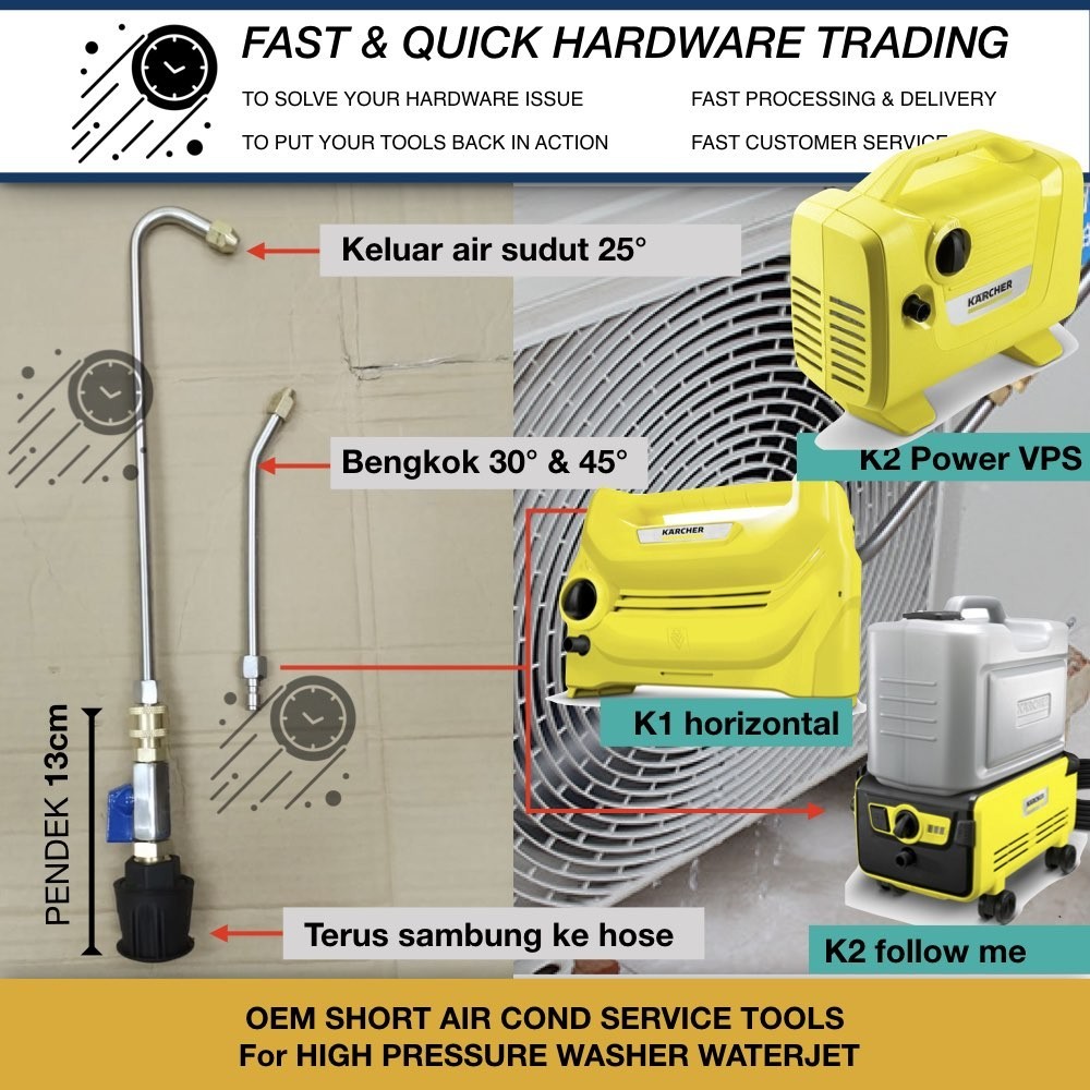 1/4 QUICK BALL VALVE STAINLESS STEEL 30° 45° AIR COND CUCI KARCHER K2 K1 HIGH PRESSURE WASHER ...