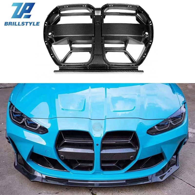 Dry Carbon Fiber CSL Style Front Grill For BMW M3 M4 G80 G82 G83 Car Front Bumper Grills ...