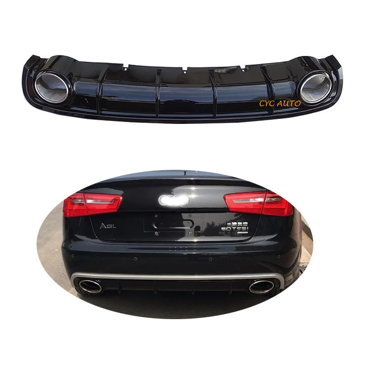 A6 facelift diffuser for AUDI A6 upgrade RS6 Style Rear Diffuser normal ...