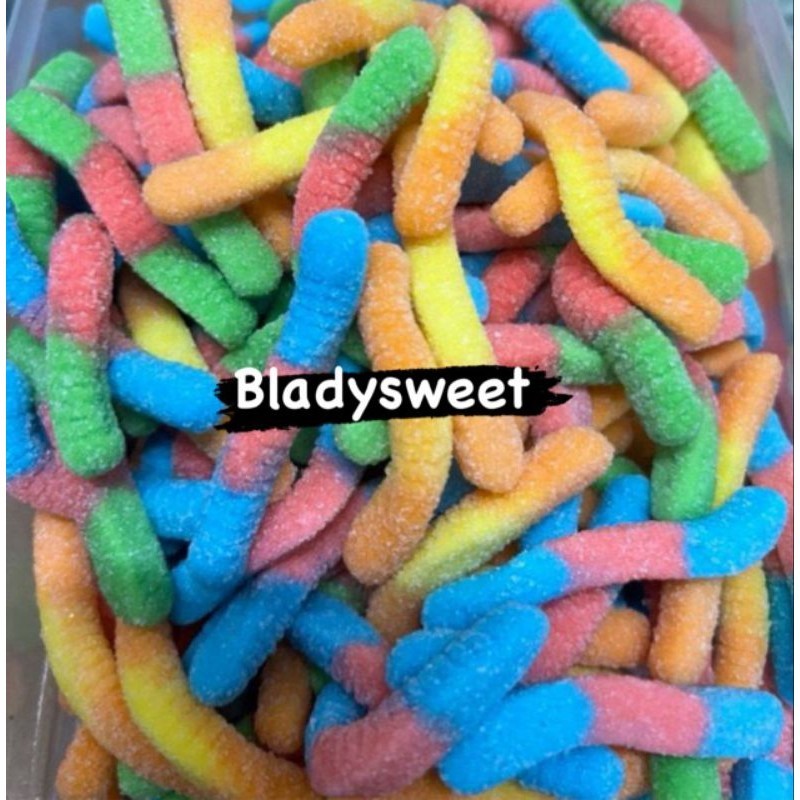 Worm jellopy Neon worm Gummy Candy [Halal] | Shopee Malaysia