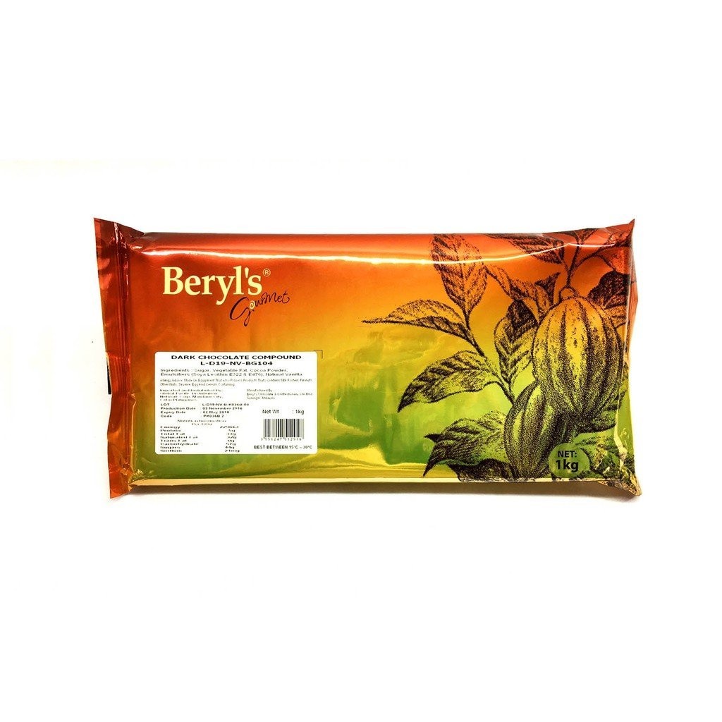 Beryl's Dark Chocolate Block 1KG Beryl's 黑巧克力块 | Shopee Malaysia