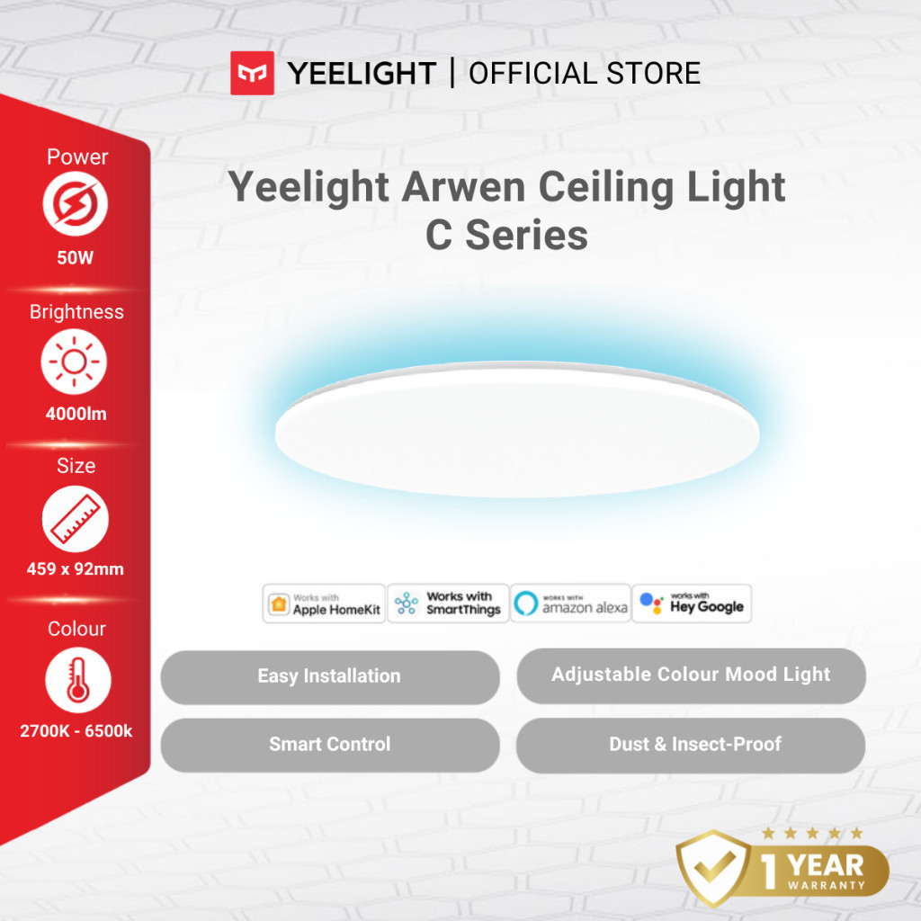 Yeelight Arwen Ceiling Light C Series | Smart Control | Color Mood ...