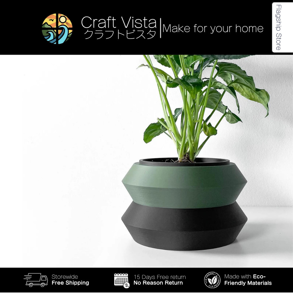 The Grafel Planter Pot With Drainage Tray Stand Included Modern And ...