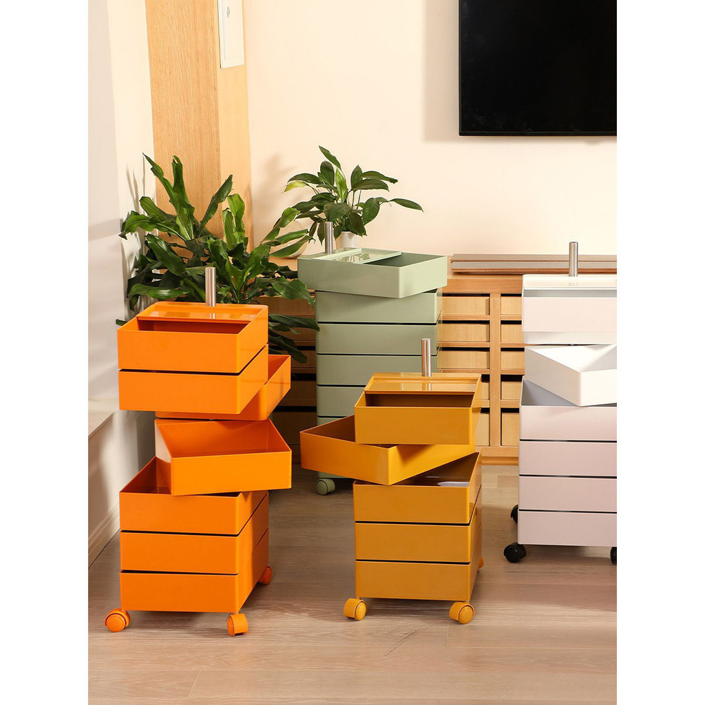 ST& Nordic Bedside Table Simple ModerninsWind Cabinet Movable Locker ...