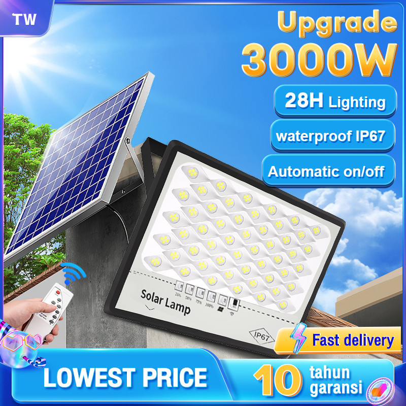 【READY STOCK】Solar Light Outdoor Lighting 3000W Solar Spotlight lampu ...