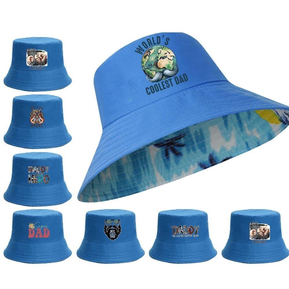 Unisex Bucket Hat Summer Sunscreen Panama Hat Blue Color Sunbonnet ...