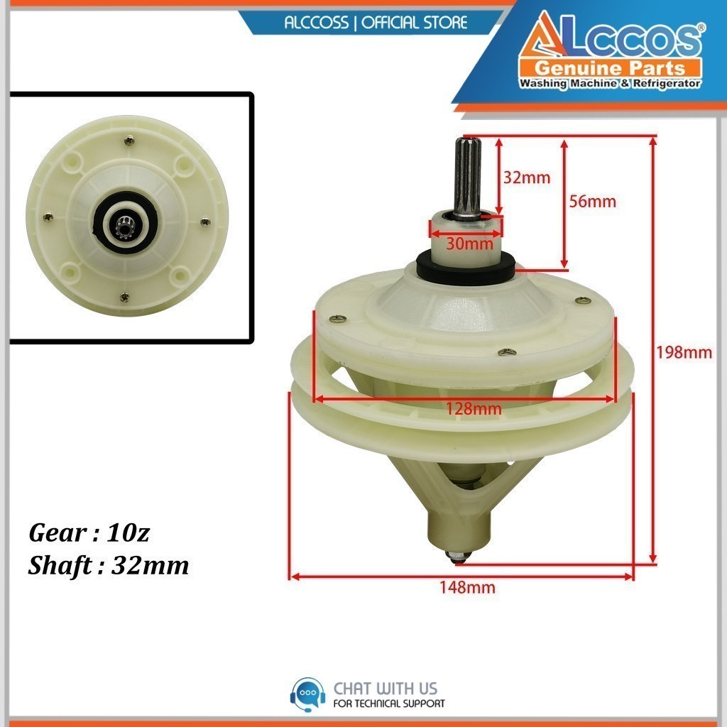 UNIVERSAL WASHING MACHINE GEAR BOX-10Z FOR ELBA/FABER/SINGER/SHARP ...