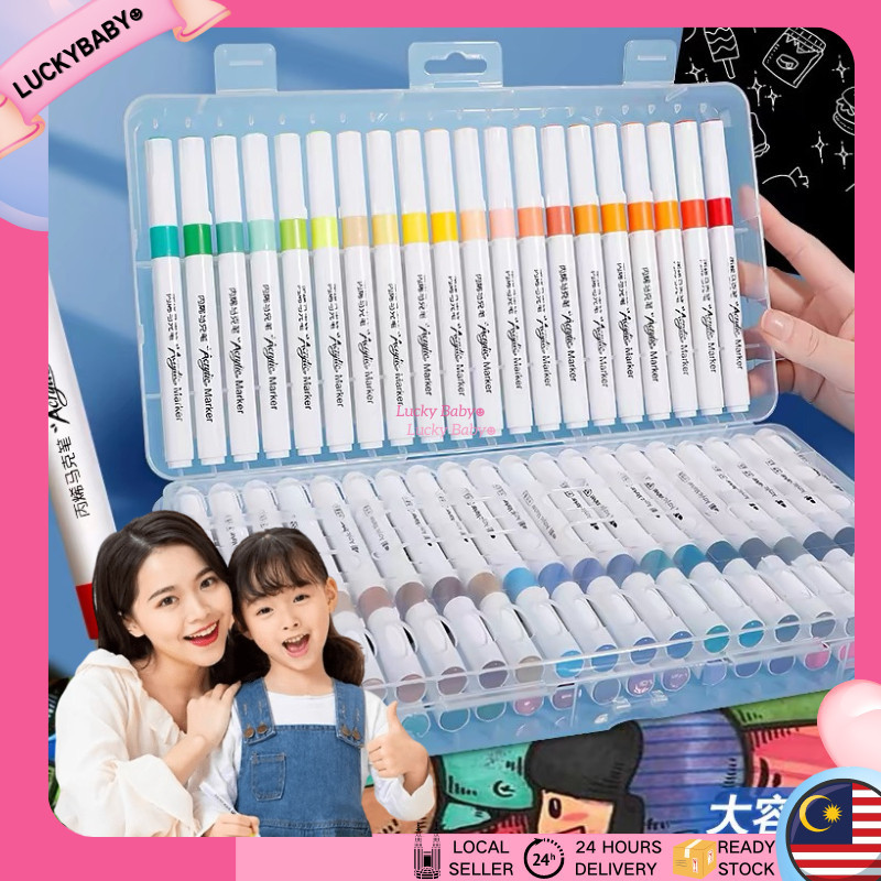 80 Colours Marker Pen Acrylic Mark Waterproof Markerpen Kids Drawing ...