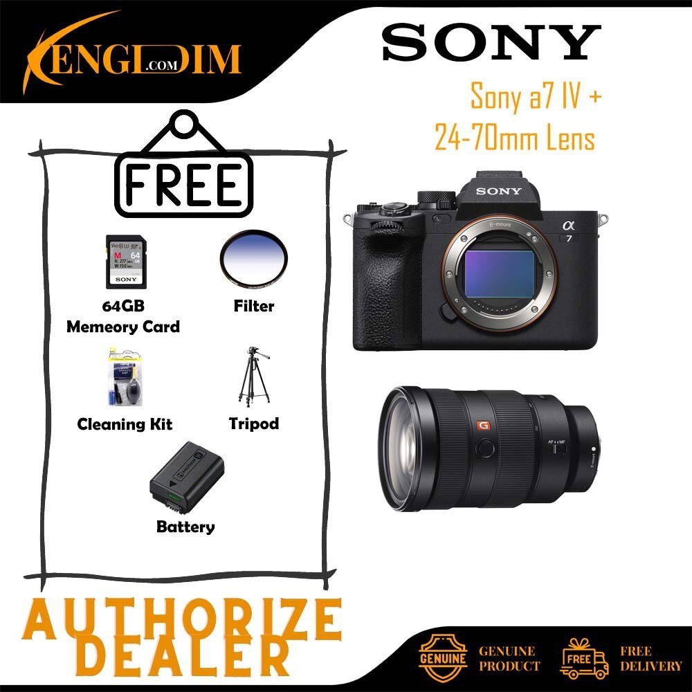 Sony Alpha a7 IV a7IV a7 Mark 4 Mirrorless Digital Camera with Sony FE 24-70mm f/2.8 GM Lens ...