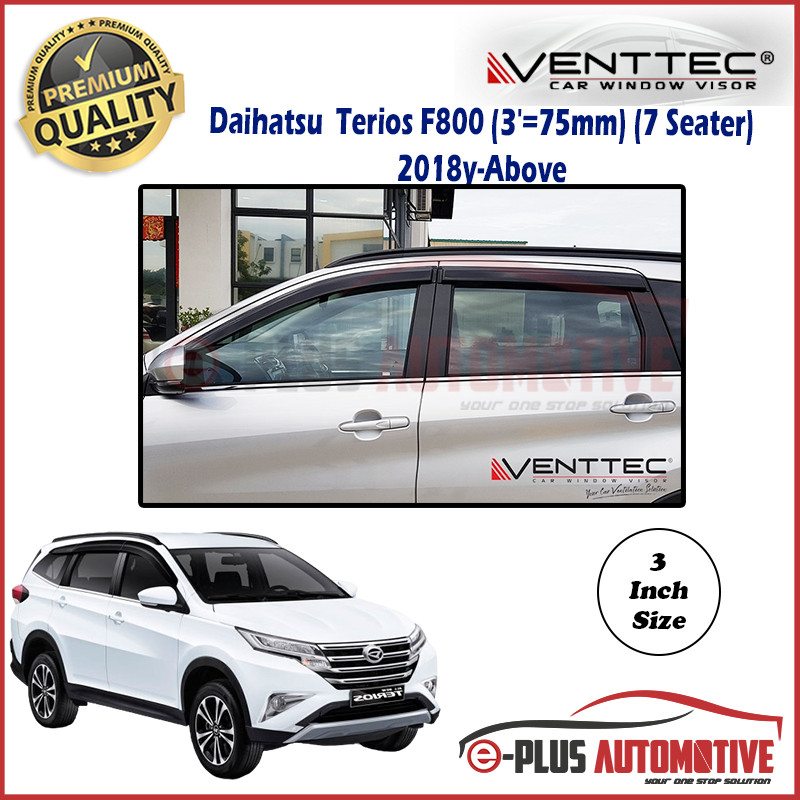 Daihatsu Terios F800 (7 Seater) 2018 Above Venttec Premium Acrylic 3mm ...