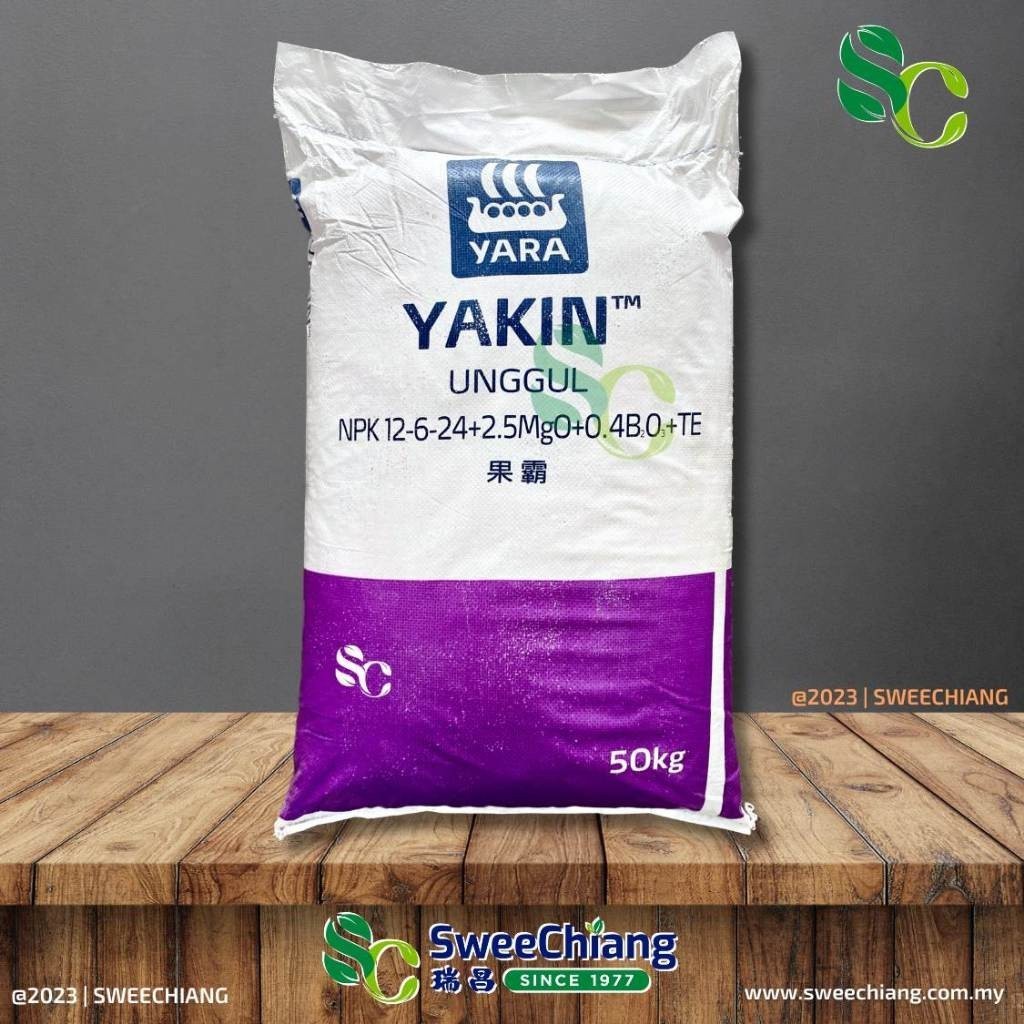 Yara Yakin Unggul NPK 12-6-24+2.5MgO+0.4B2O3+TE 50kg (Granular potash ...