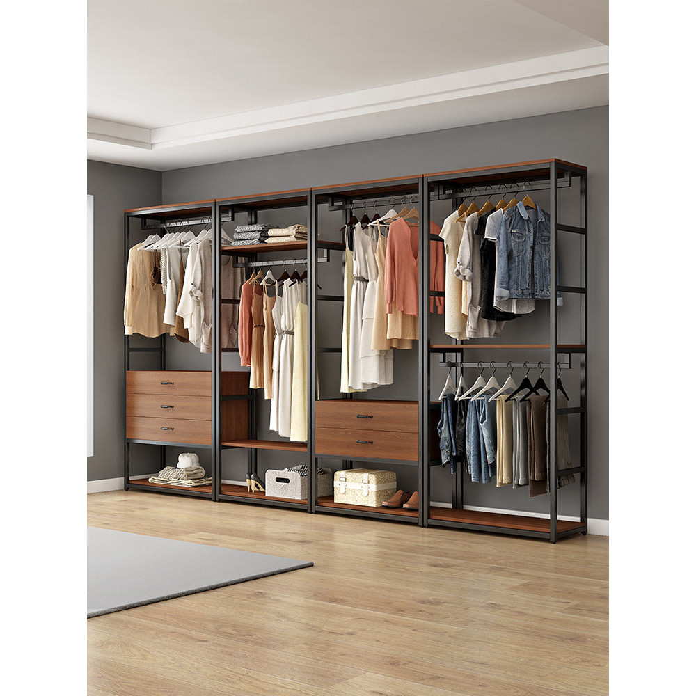JY-H/Walk-in Cloakroom Storage Rack Open Wardrobe Rack Iron Shelf ...
