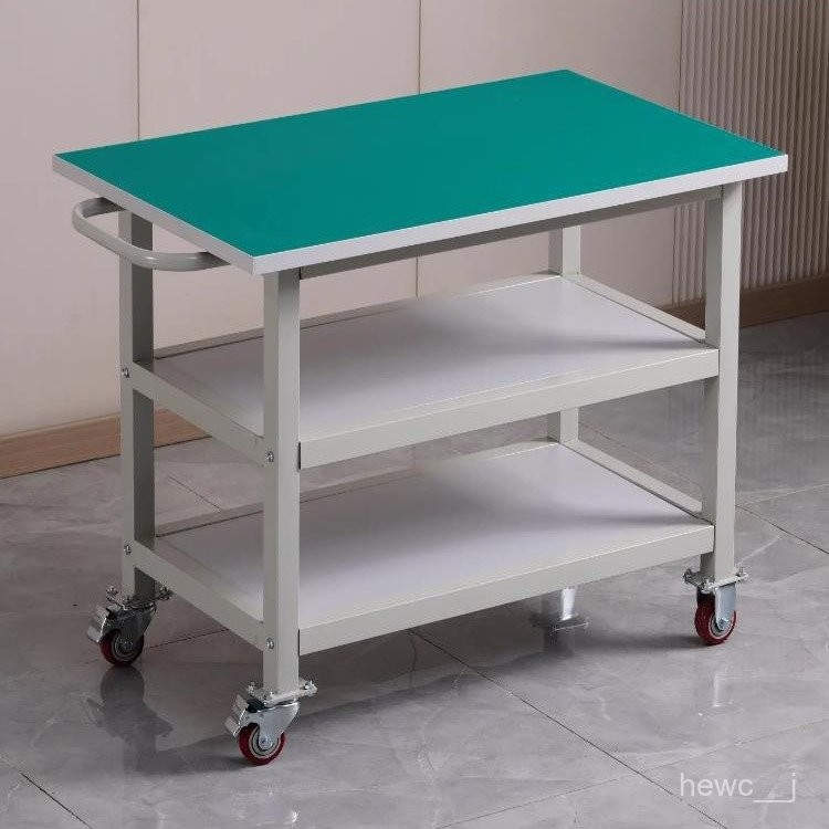 J-H/ Anti-Static Turnover Cart Stainless Steel Movable Workbench Trolley Heavy-Duty Console with ...