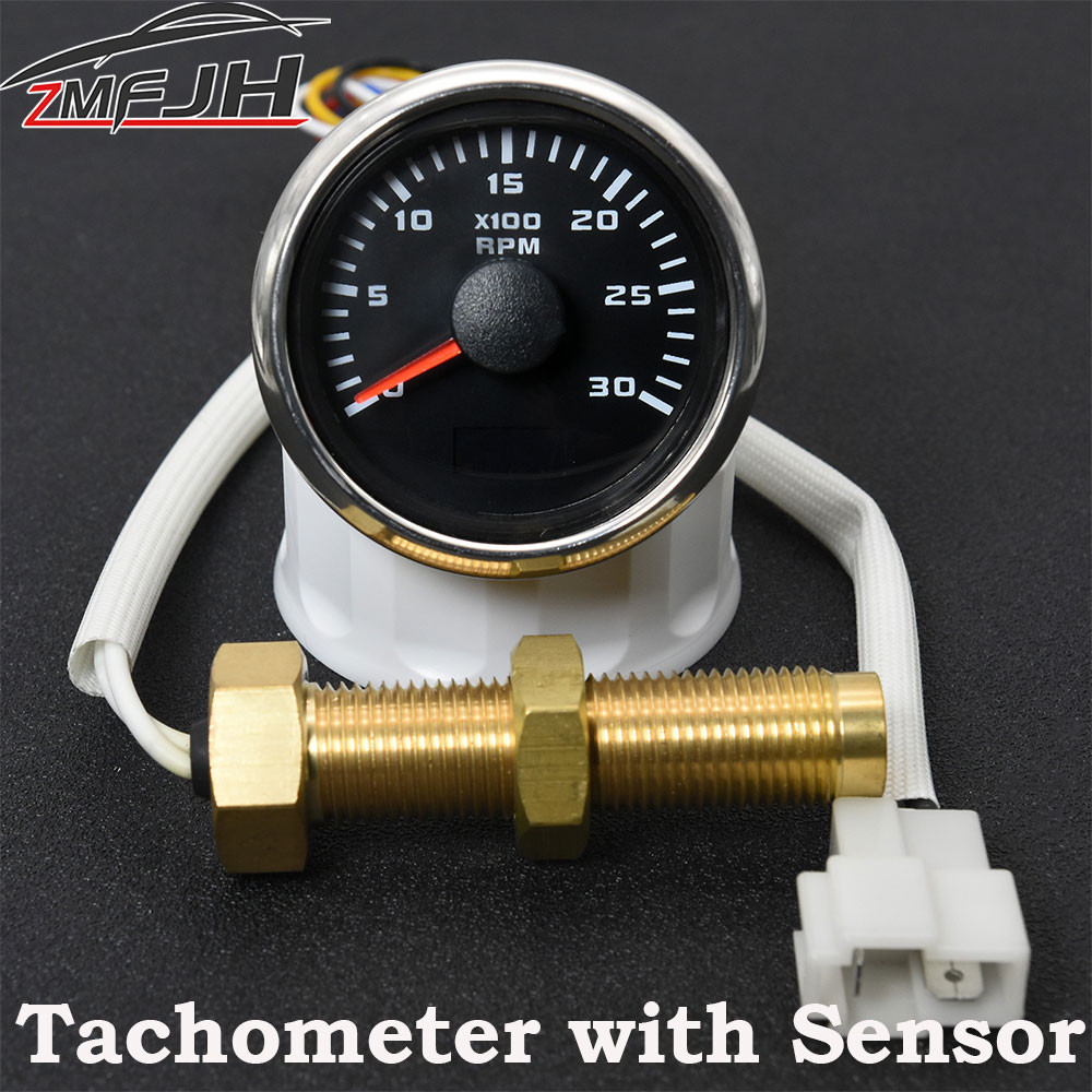 Universal 52MM Tachometer with M16 M18 Tacho Sensor 3000 4000 6000 7000 ...