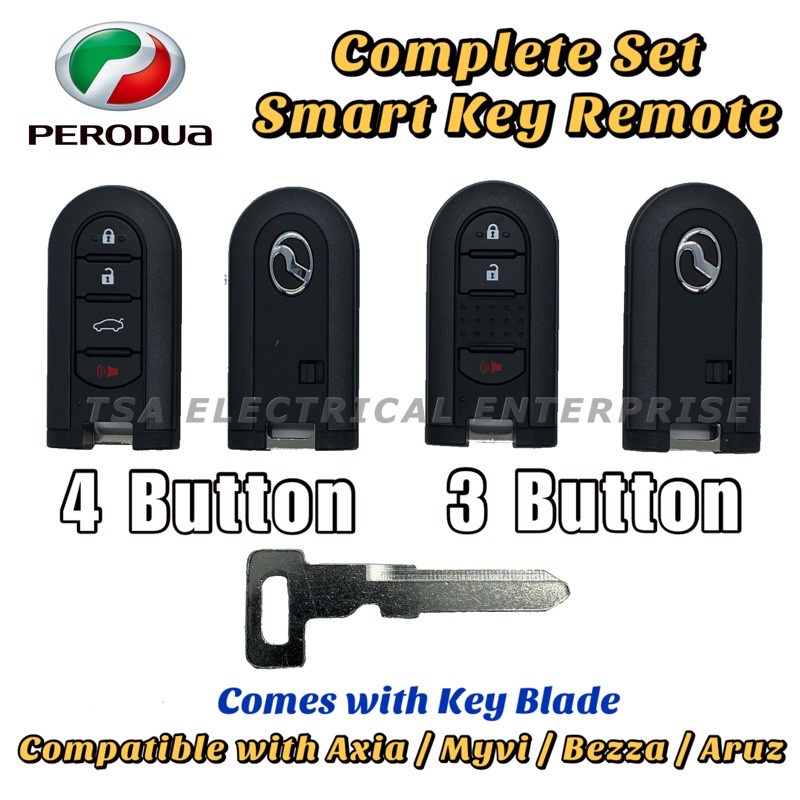 Original Perodua Smart Key Remote Axia / Bezza / Myvi / Aruz Complete ...