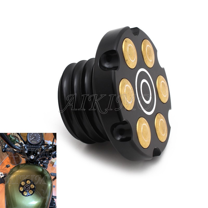 Motorcycle revolver Fuel Gas Tank Decorative Oil Cap Fit for Harley ...