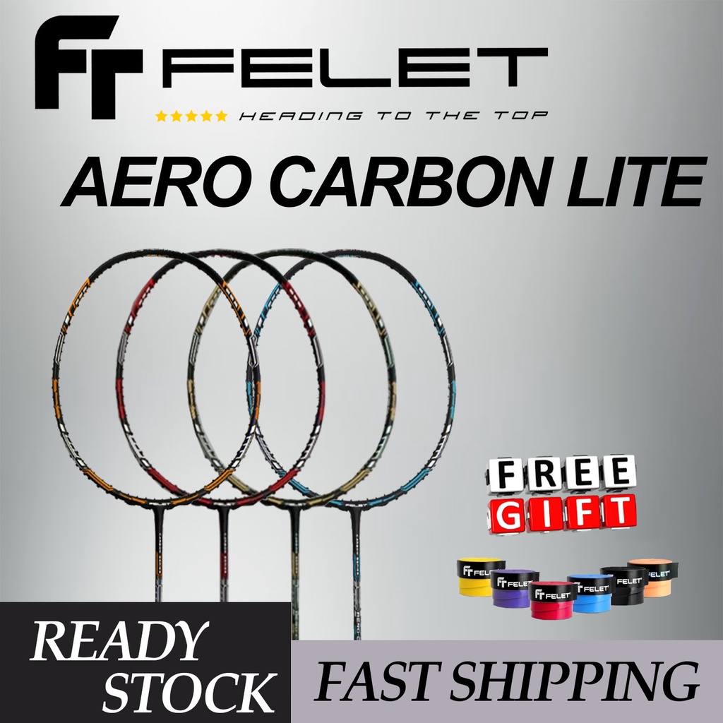 【Ready Stock】Felet Aero Carbon Lite 7U 70Gram 30lbs Racket Badminton ...
