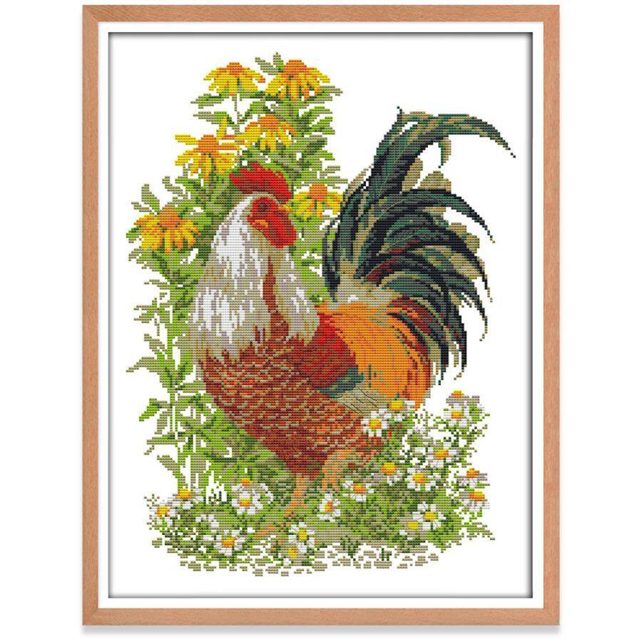 Cross Stitch Set Kit with Chicken Animal Pattern 14/11CT Counted ...