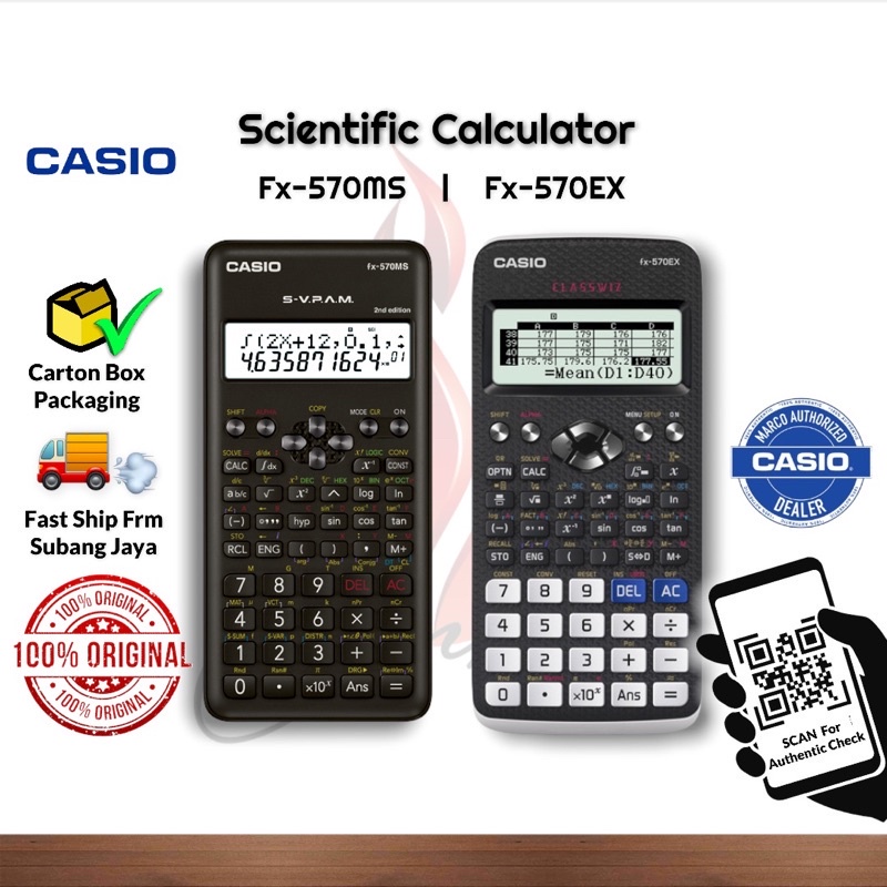 Casio Scientific Calculator Fx-570ms/ Fx-570ex (100% Genuine Casio w ...