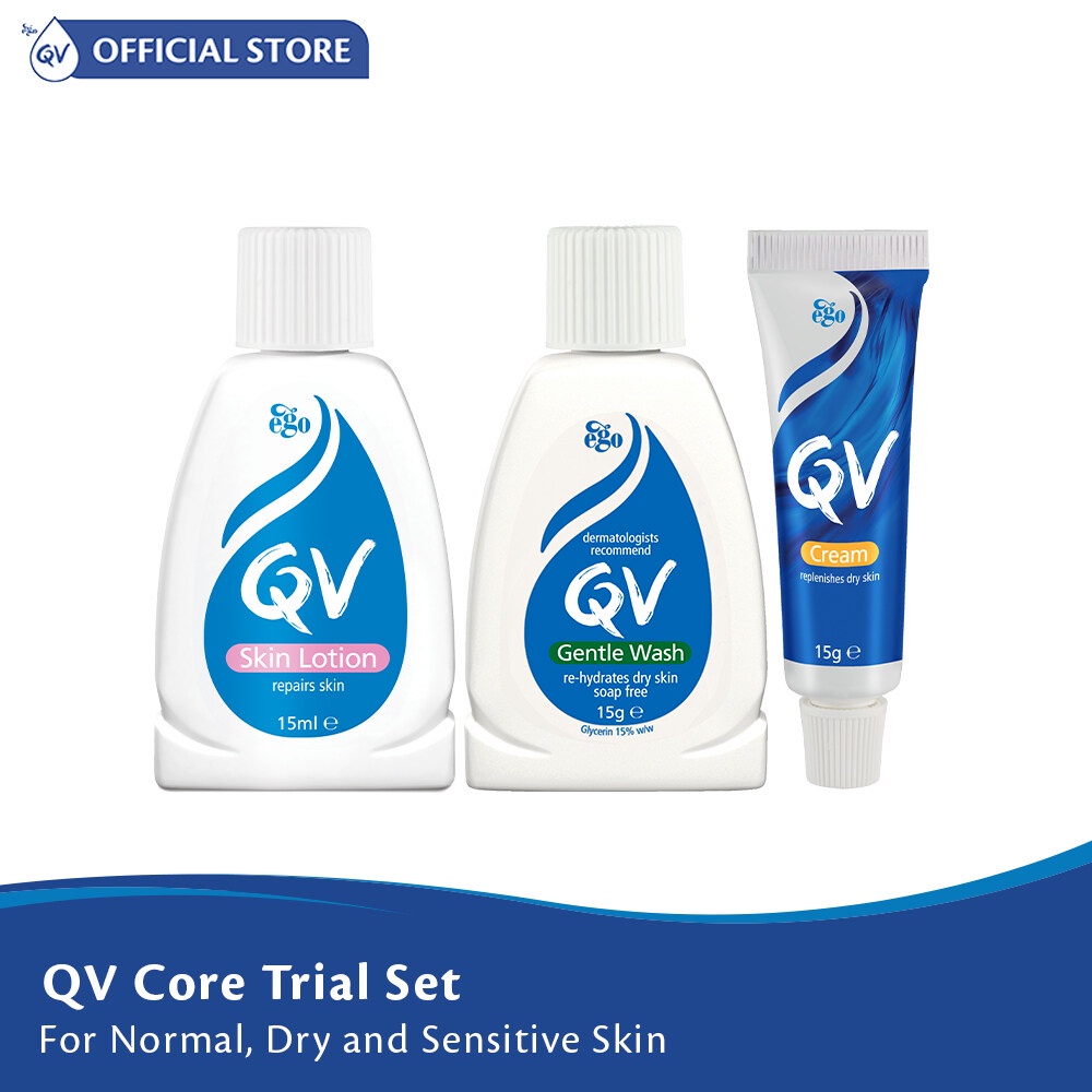 [TRY AND BUY] QV Core Trial Set: QV Gentle Wash 15g + QV Cream 15g + QV ...