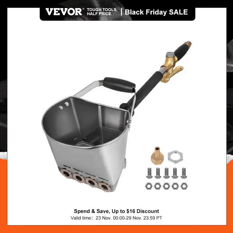 VEVOR Spray Gun Cement Mortar Sprayer 4 Jet Plaster Hopper Gun Render ...