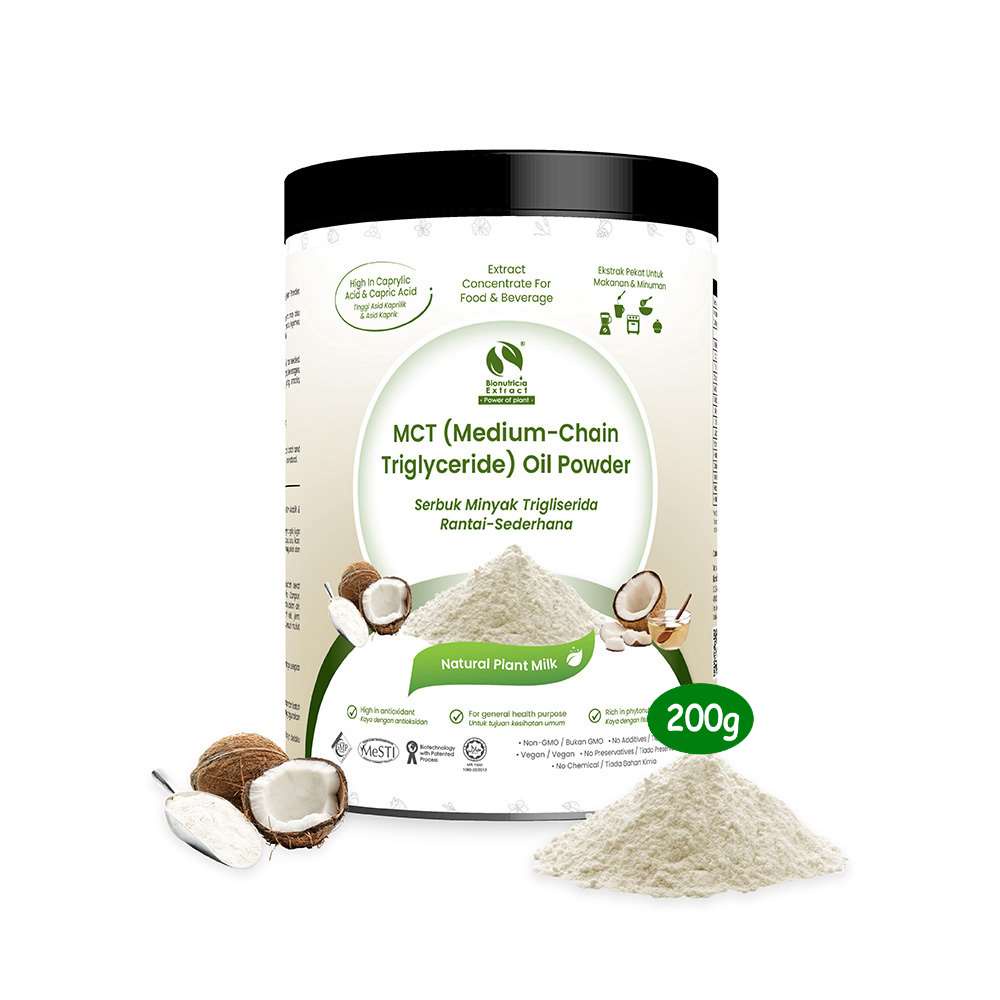 Bionutricia Extract Medium Chain Triglyceride (MCT) Oil Powder 200g/can | HALAL | Shopee Malaysia