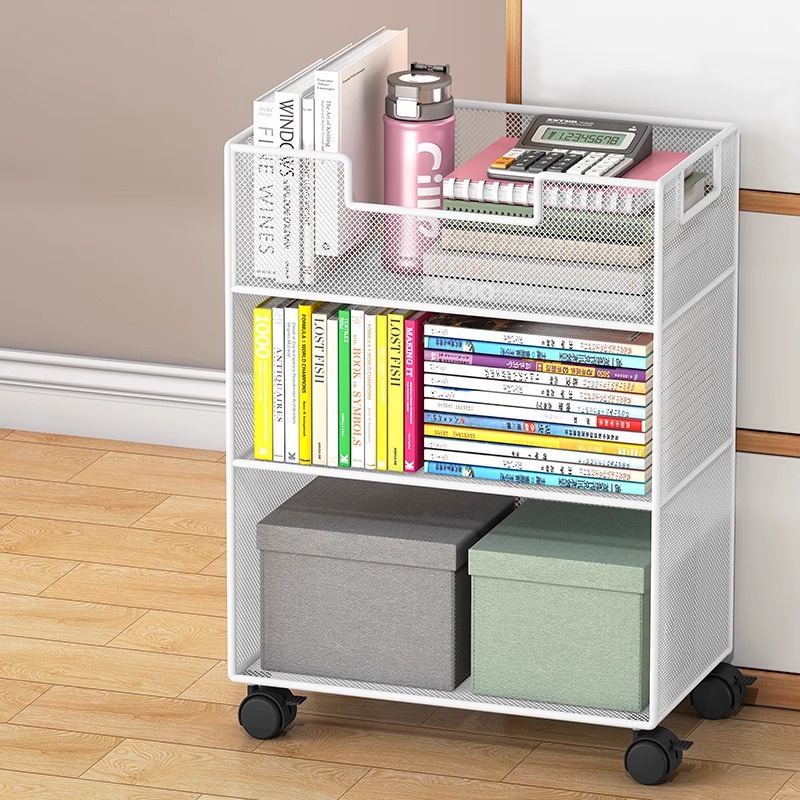 HY/6 Bookshelf Floor Storage Rack Movable Wheeled Table Book Storage ...