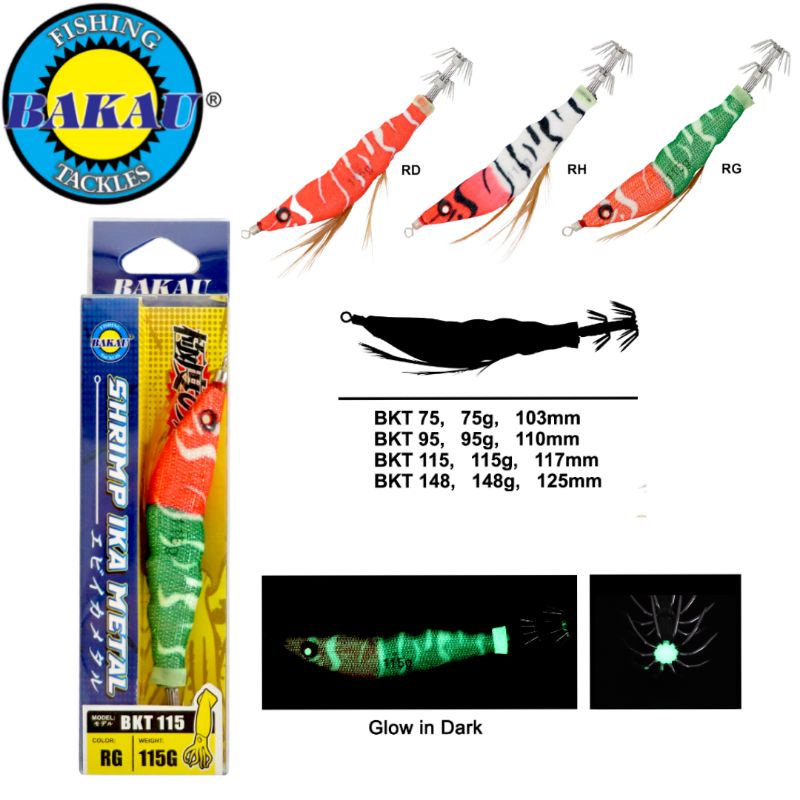Gewang Pancing Sotong (75g-148g) Bakau Shrimp Ika Metal Jigging Lures ...