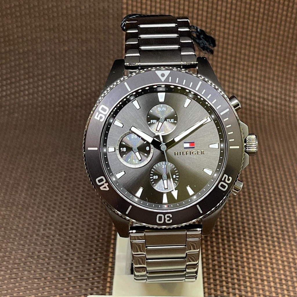 Tommy Hilfiger 1791918 Larson Grey Stainless Steel Analog Quartz Men ...
