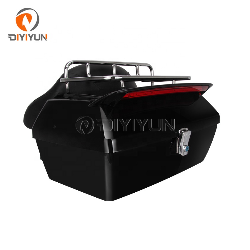 Universal Large Motorcycle Tail Boxes trunk topbox with tail led light ...