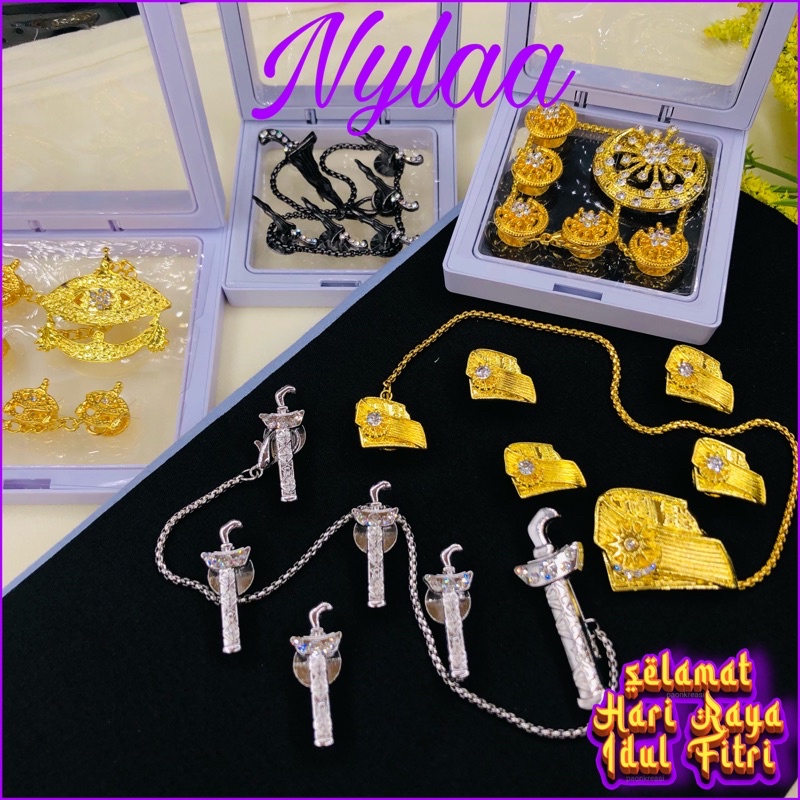 2024💥💥BUTANG BAJU MELAYU SET RANTAI KERIS / WAU BROOCH SET BUTANG BAJU ...